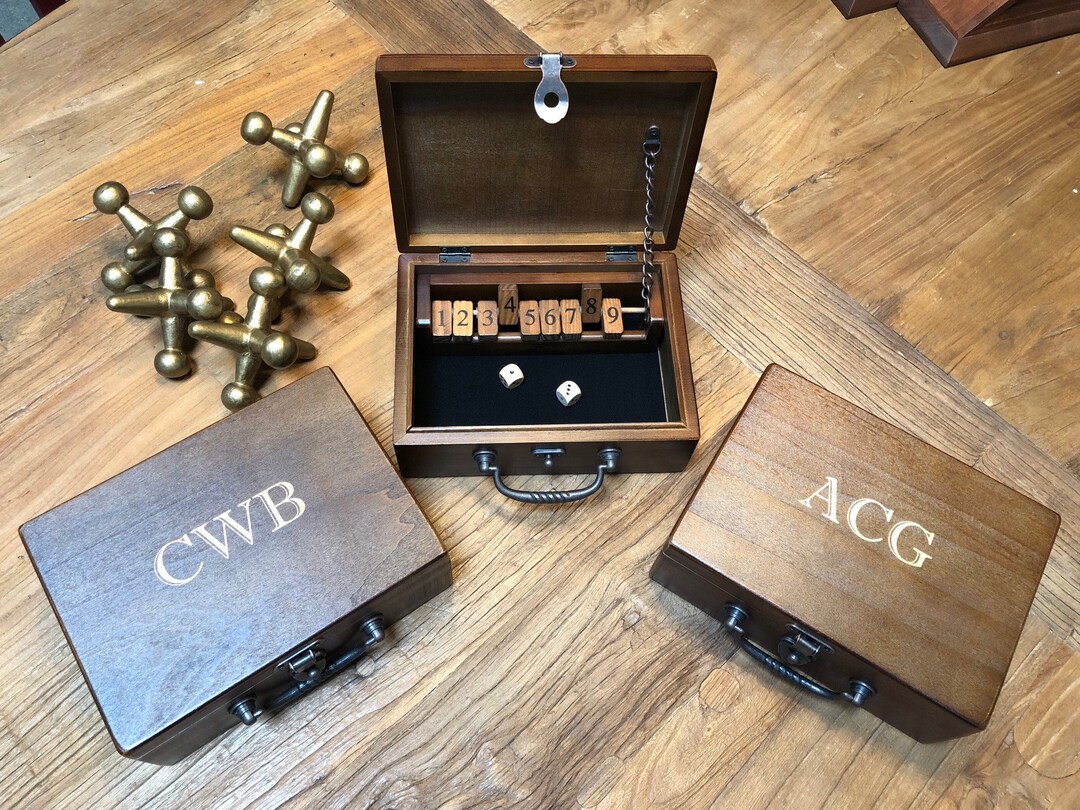 Personalized Wooden Mini Shut the Box - Walnut Stained - Etsy