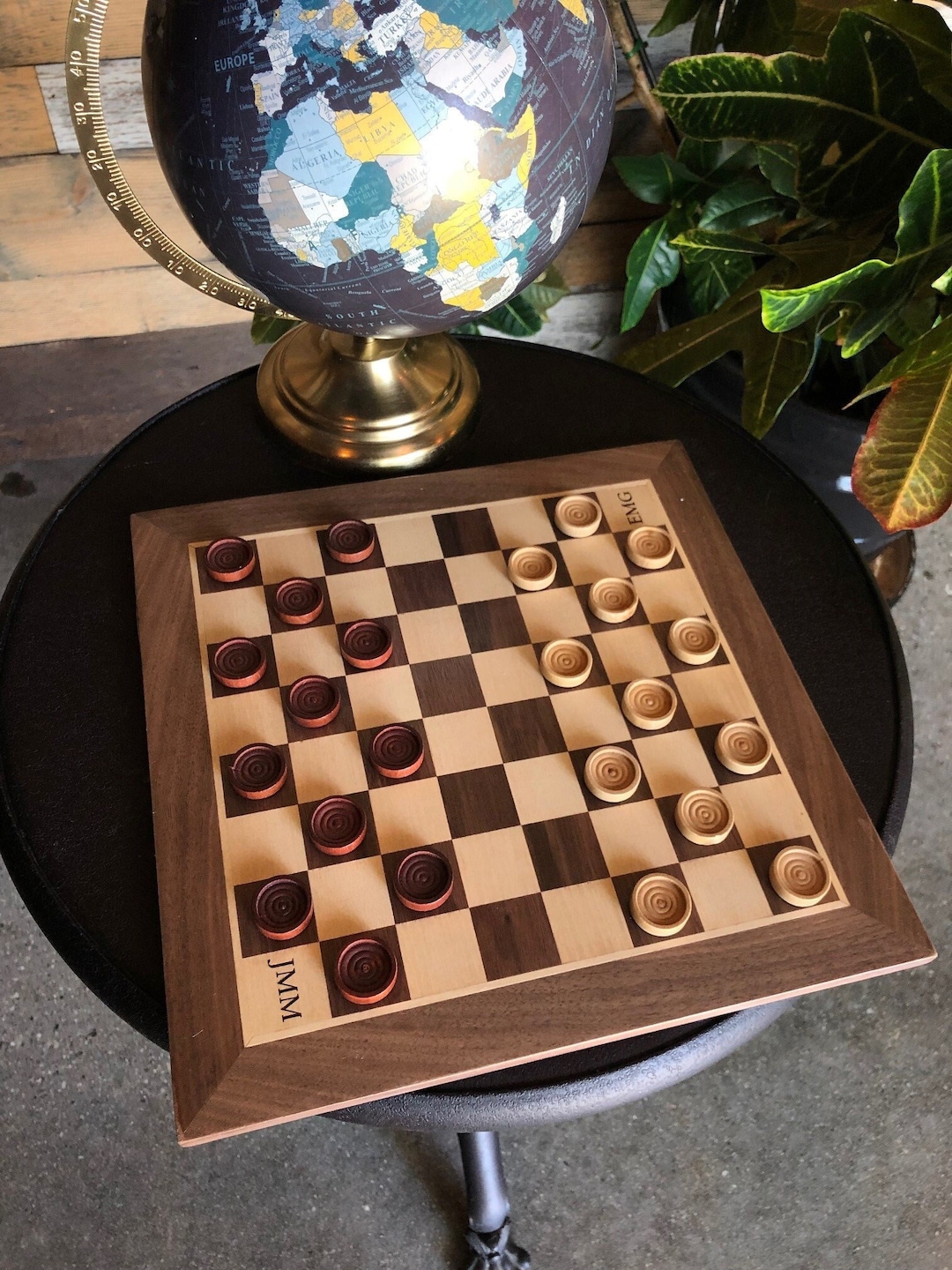 Personalized Wooden Checker Set - 12 In. - Etsy