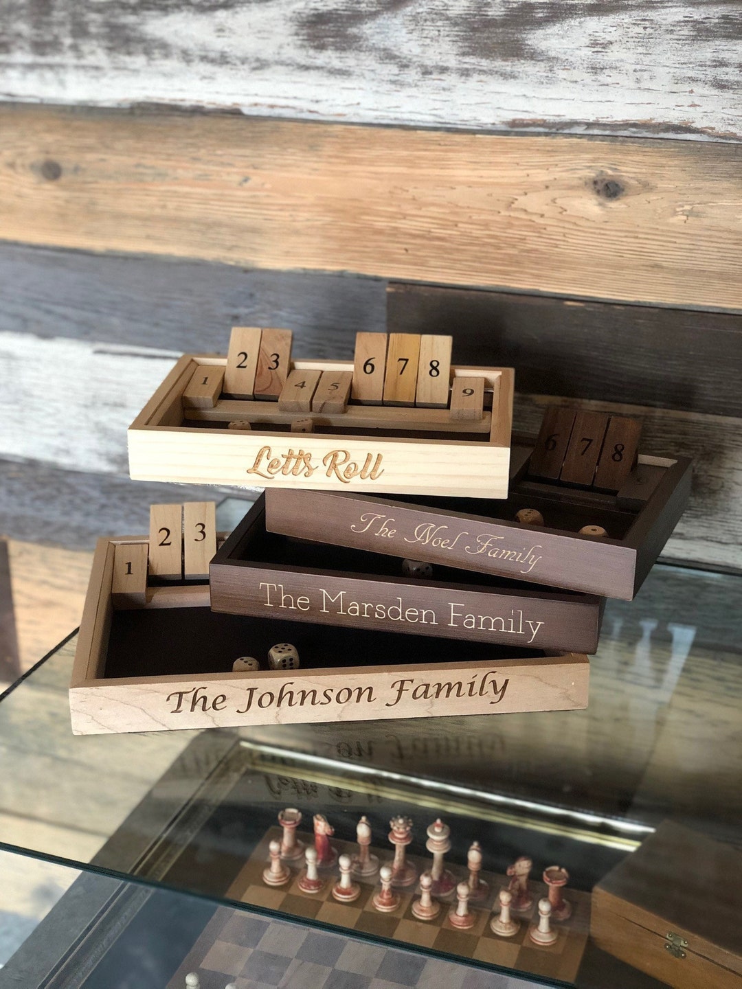 Personalized Shut the Box Game, 12 Tile Math Dice Game for Family ...