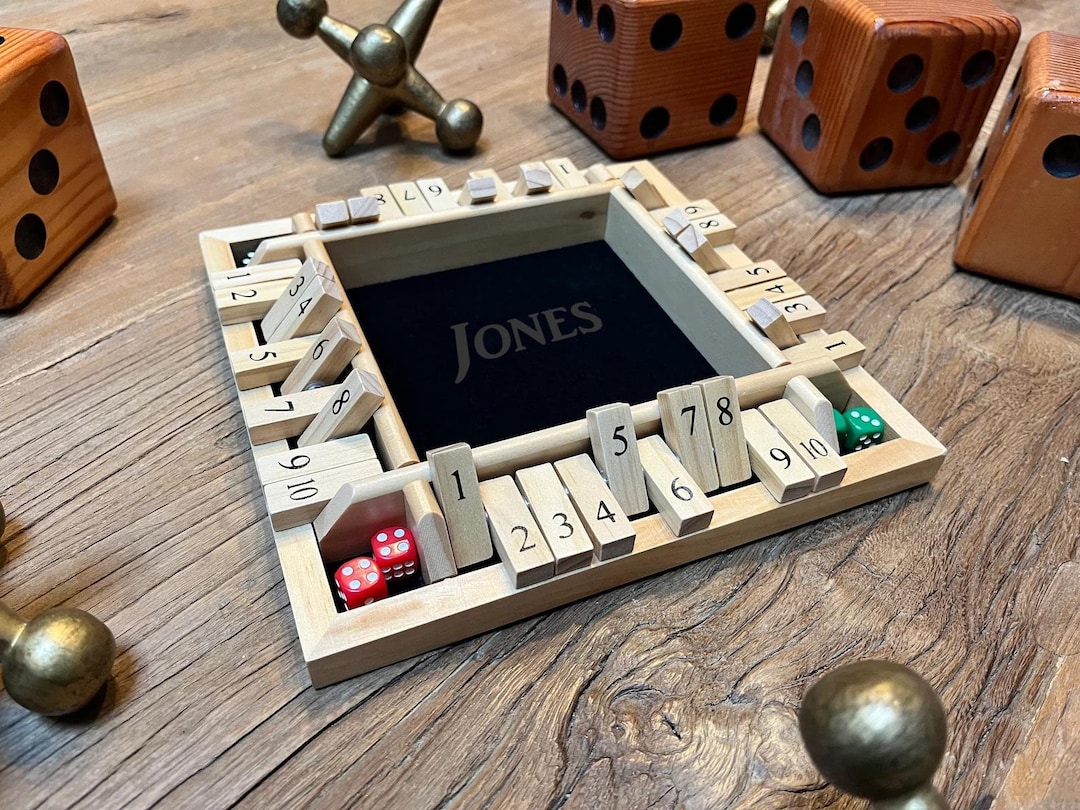 Personalized Mini 4-player Shut the Box - Natural - for Special ...