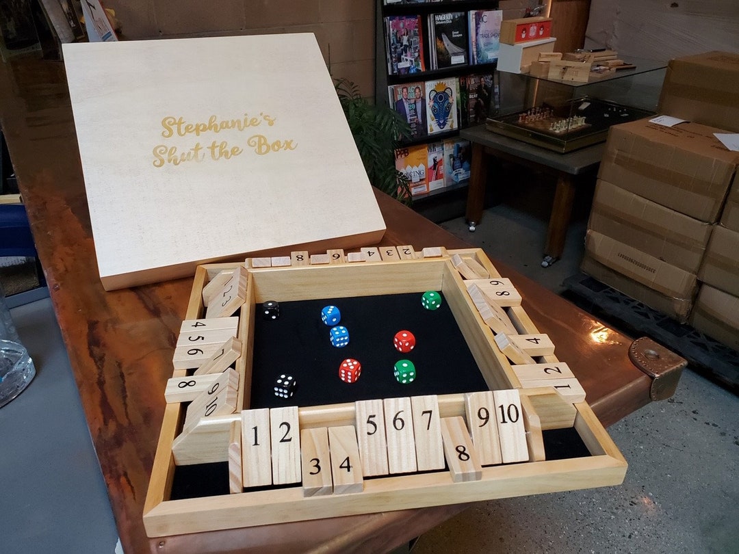 Personalized Large 4-player Shut the Box With Lid Natural - Etsy
