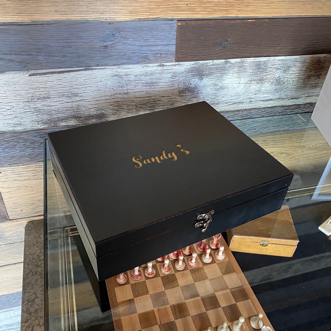 Personalized Shut-the-box With Lid - Black Stained - Etsy