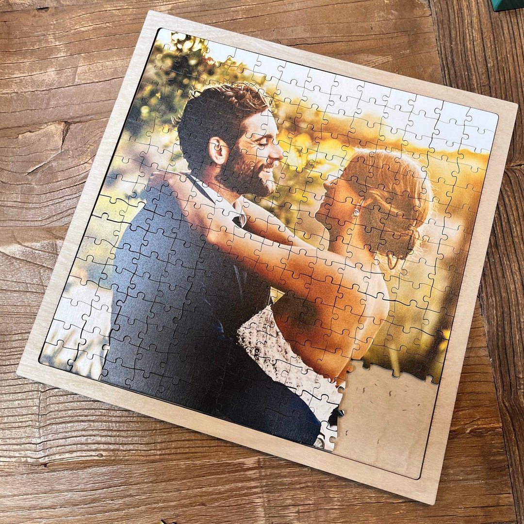Personalized Wedding Photo Jigsaw Puzzle 12 Inch - Custom Wooden Gift ...