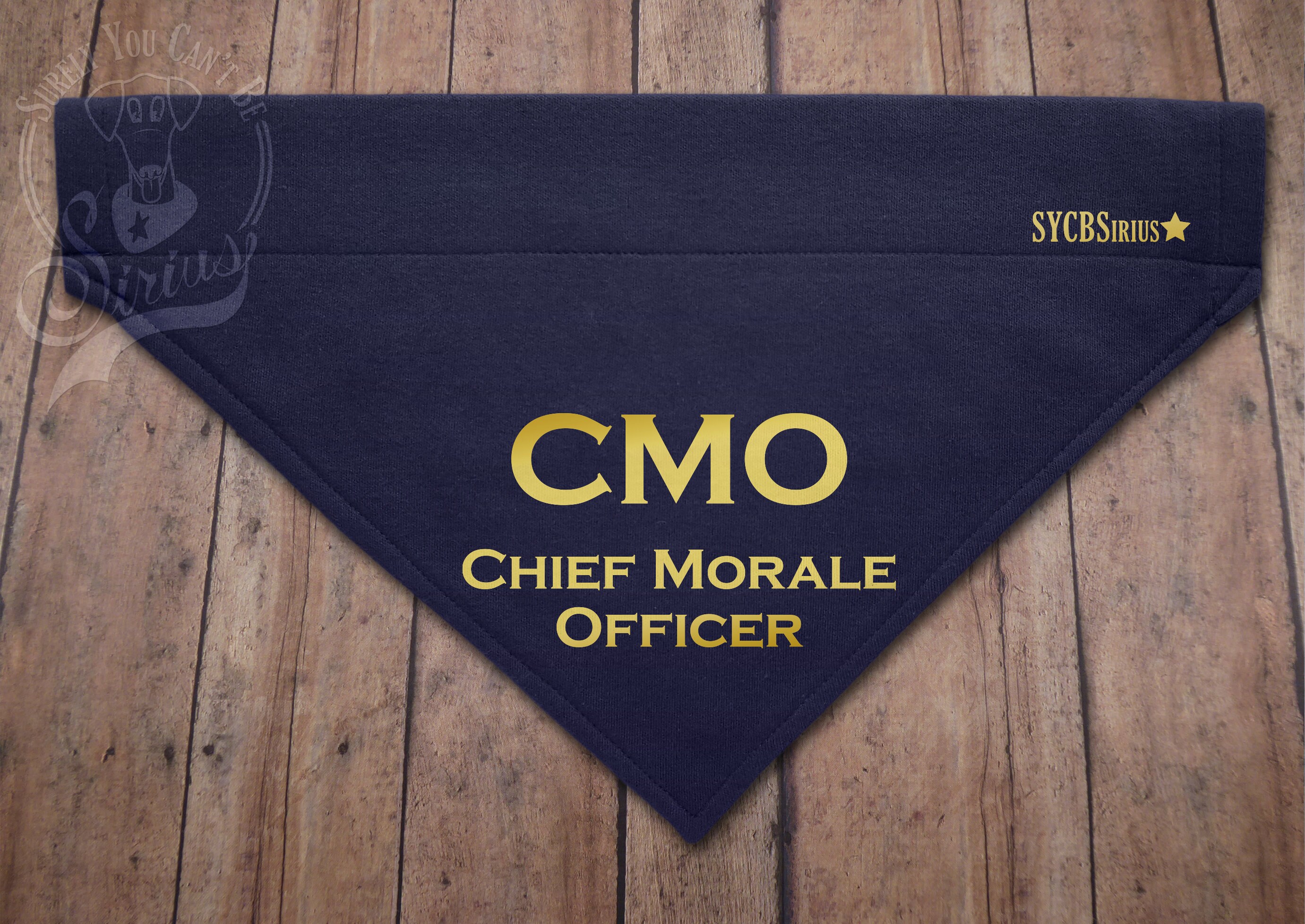 CMO - Chief Morale Officer. Funny Dog Bandana. Over-the-collar. Office ...