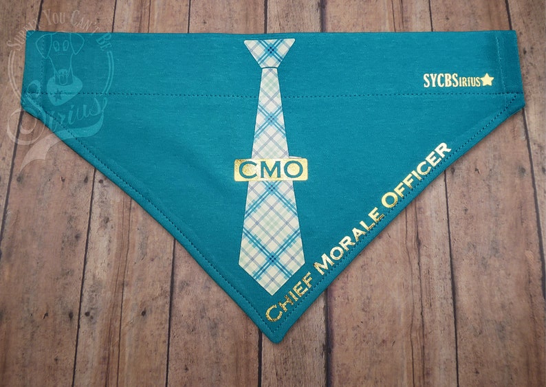 CMO - Chief Morale Officer. Funny Dog Bandana. Over-the-collar. Office ...