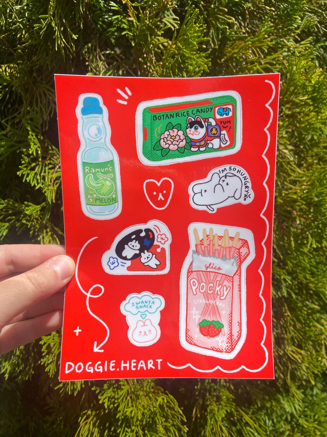 Asian Snack Time Sticker Sheet Pocky, Ramune, Botan Rice Candy, and ...