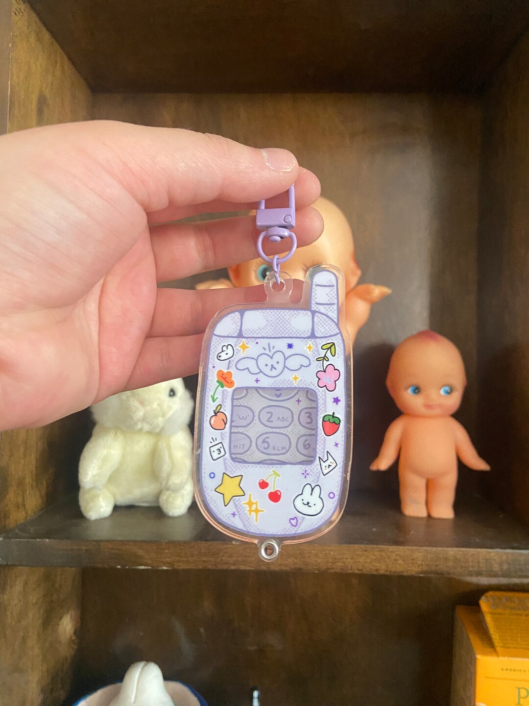 Kawaii Flip Phone Keychain Photo Frame - Etsy