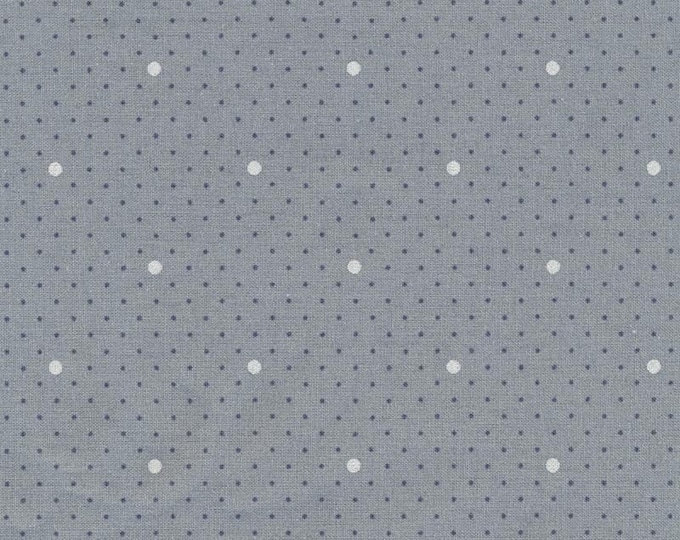 Blue-grey Pvc-coated Cotton Oilcloth With White and Grey Polka Dot ...