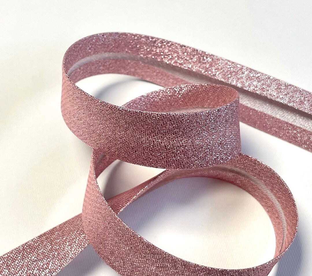POWDERED PINK Metallic Bias Binding in Lurex, Pre-folded Bias Binding ...
