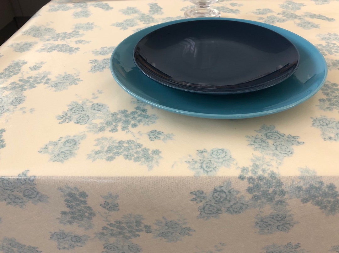 Cotton Oilcloth With Retro Floral Print Pattern, Bouquets of Pastel ...