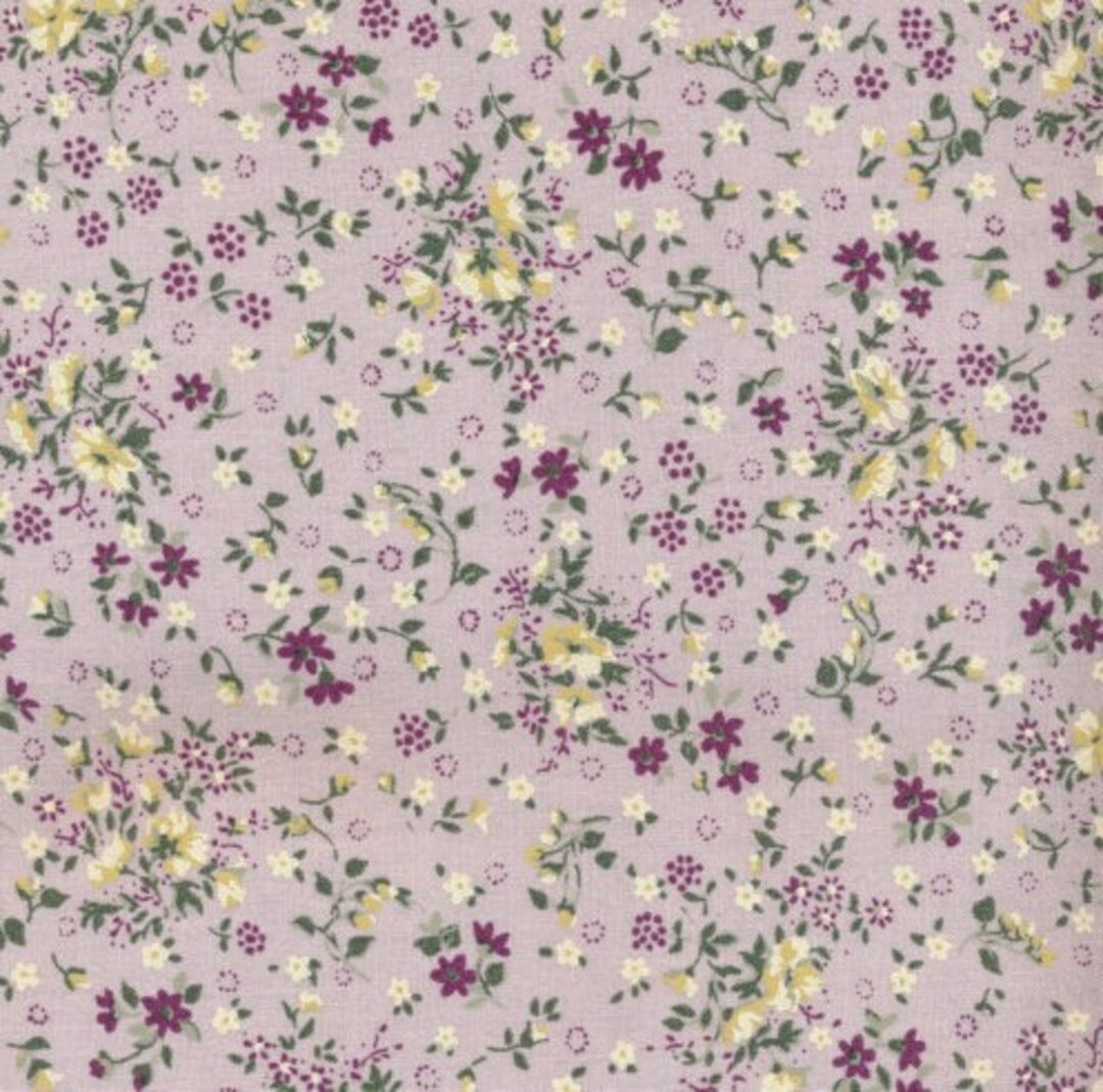 Oilcloth in Mauve Pink Coated Cotton With Small Liberty-style Flower ...