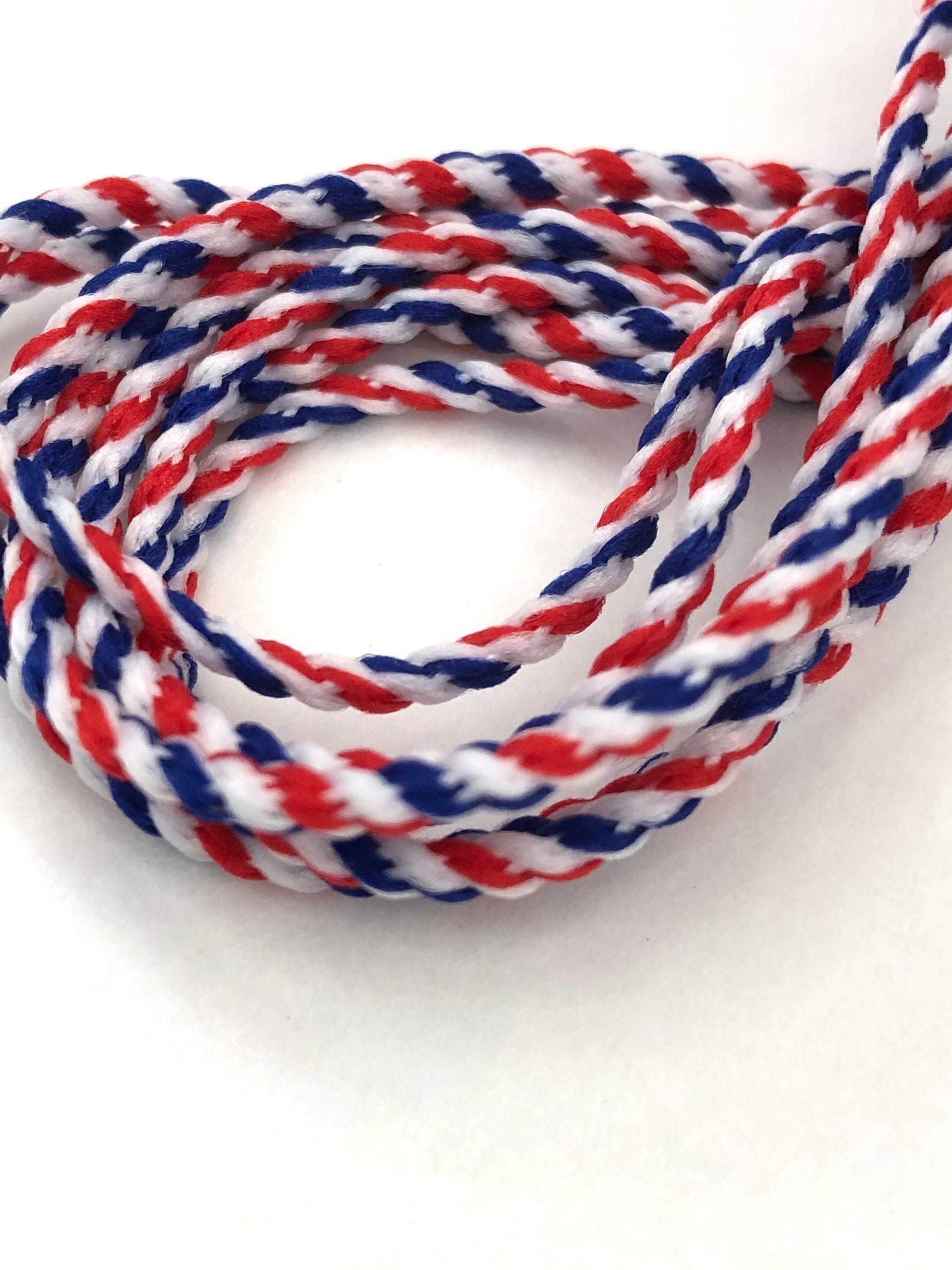 Cordelette tricolore bleu blanc rouge en coton 2mm de - Etsy France