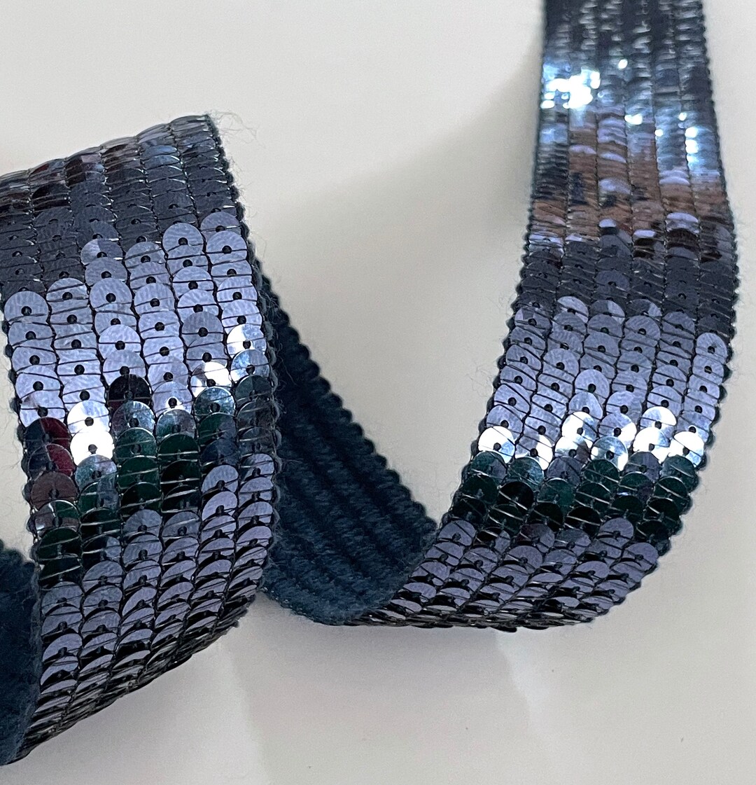 COBALT BLUE Sequin Braid 6 Rows of Round Sequins 3cm Wide, Sold by the ...