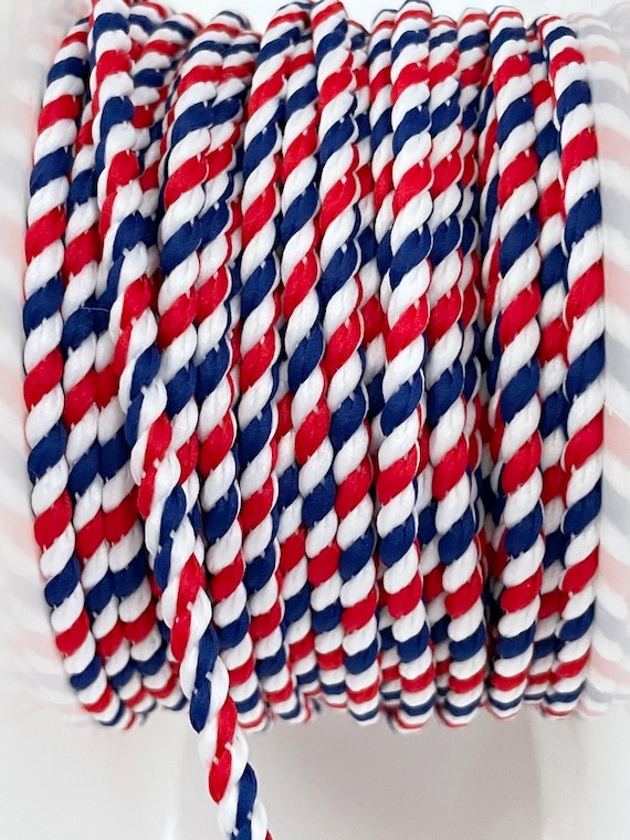 Cordon Tricolore Blue White Red Cotton 4mm in Diameter Sold - Etsy UK