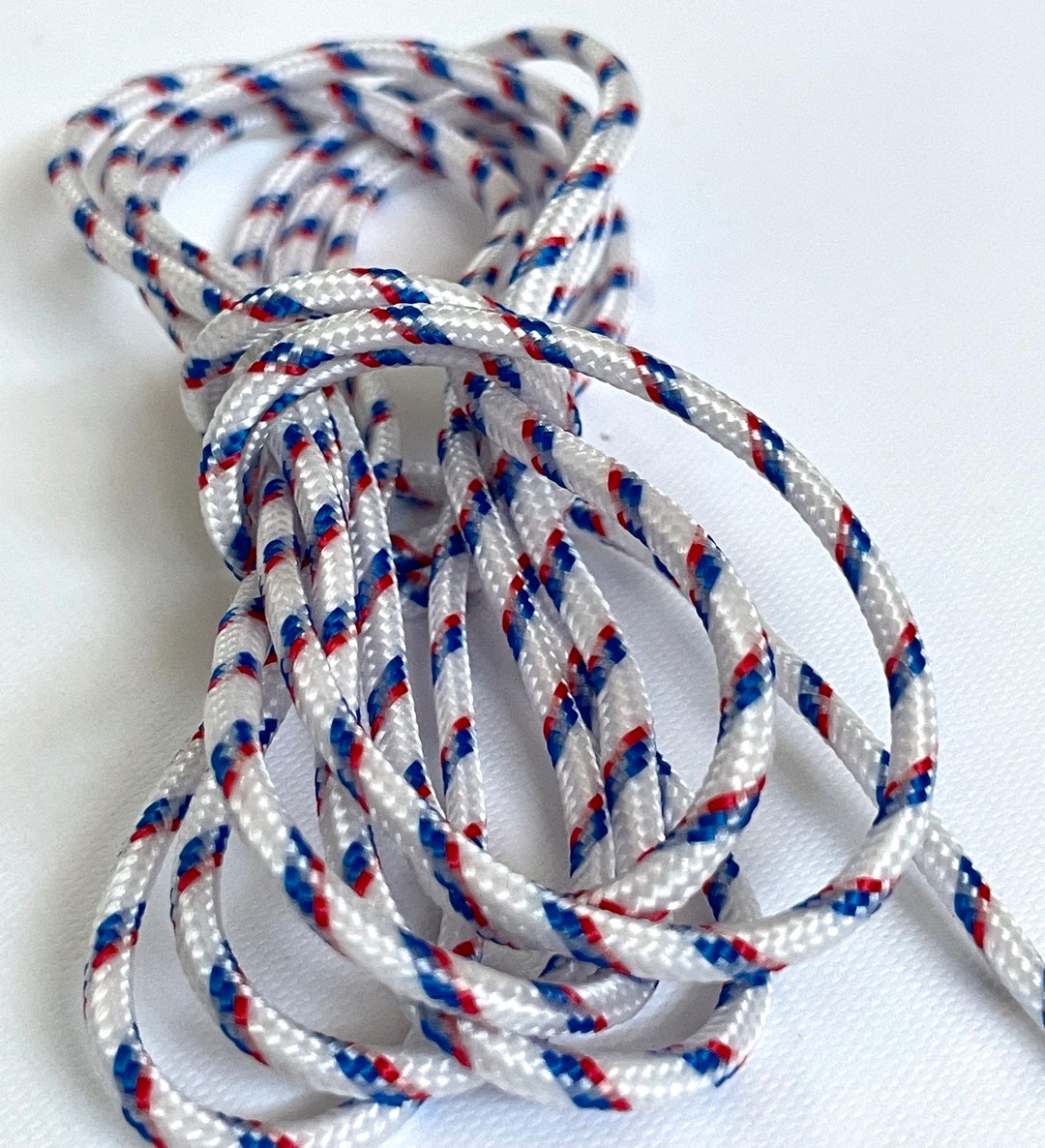 Tricolor Blue White Red Polyester Cord in Cotton 3mm Diameter, Sold by ...