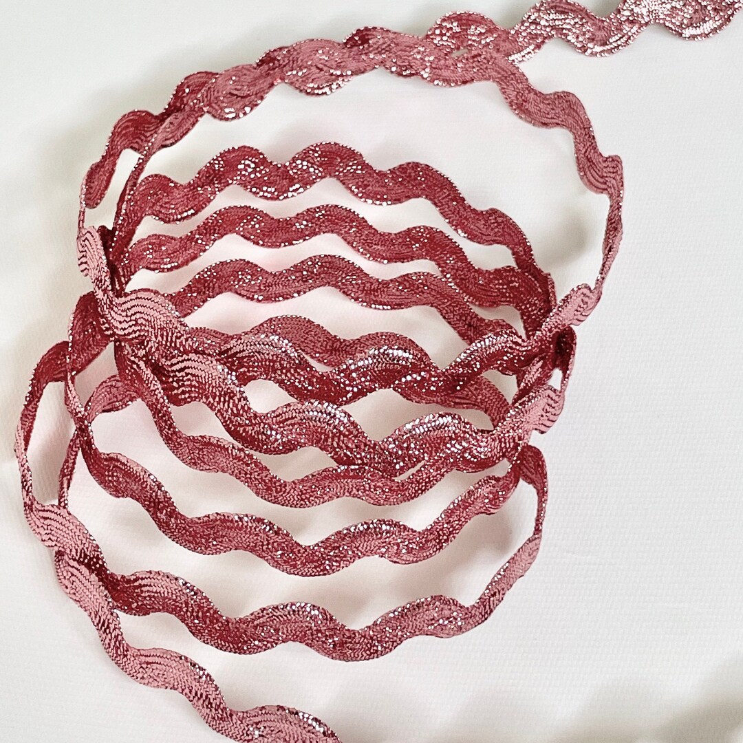 Metallic Lurex Candy Pink Serpentine Trim, 12mm Wide, Sold by the Meter ...