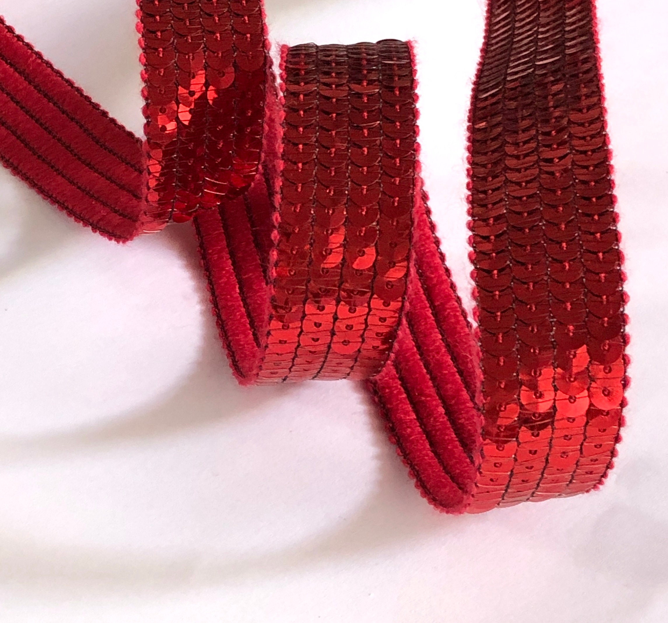 Round Sequin Sequins Braid RED on 4 Rows 2 Cm for Creation - Etsy UK