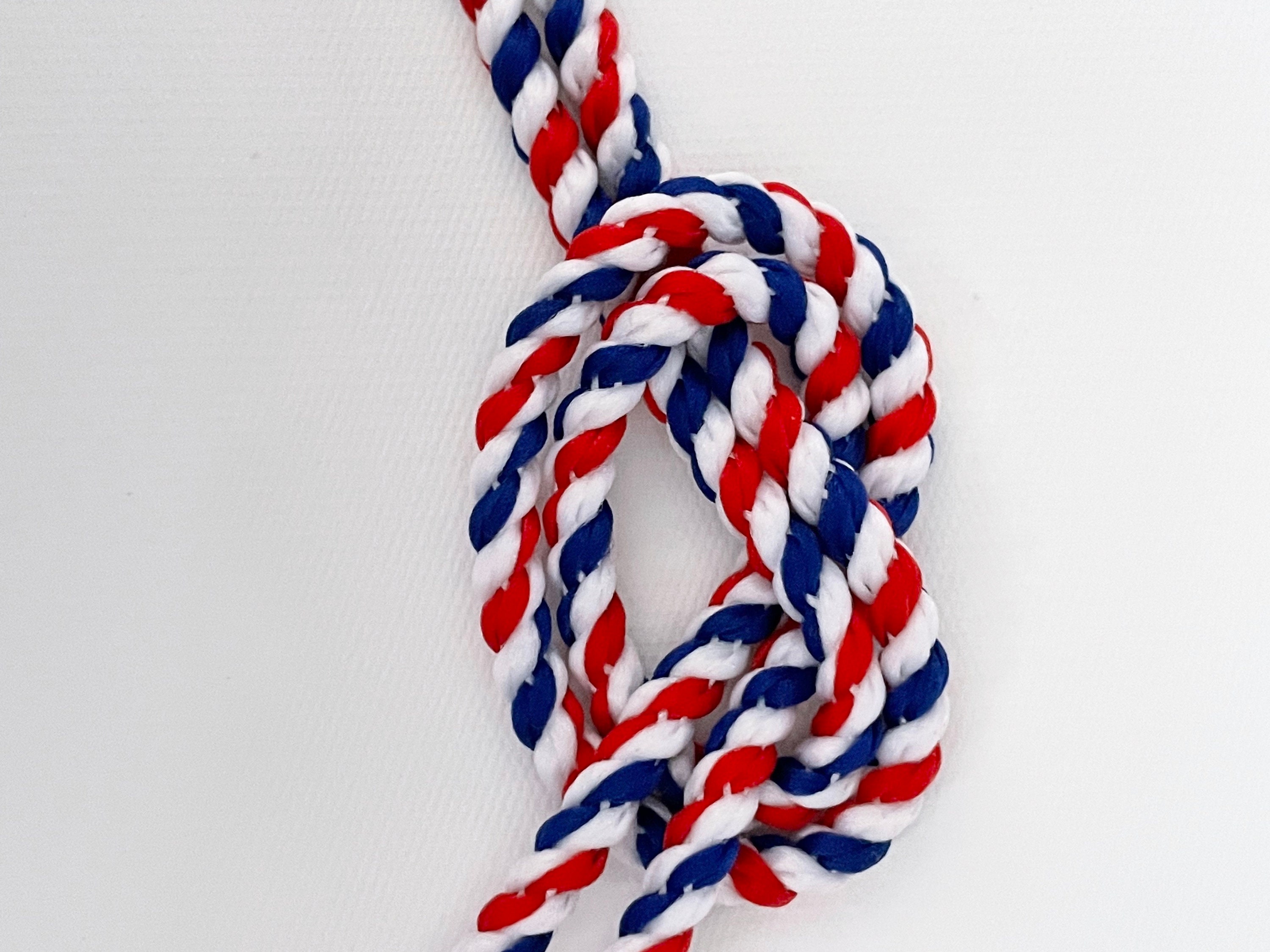 Papercraft Blue white red cotton tricolor cord 4mm in diameter sold per ...