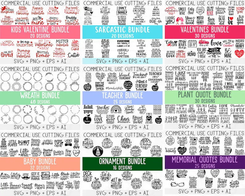 Mega SVG Bundle, T Shirt Designs SVG, Svg Files for Cricut, Silhouette ...