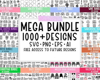 Mega SVG Bundle, T Shirt Designs SVG, Svg Files for Cricut, Silhouette ...