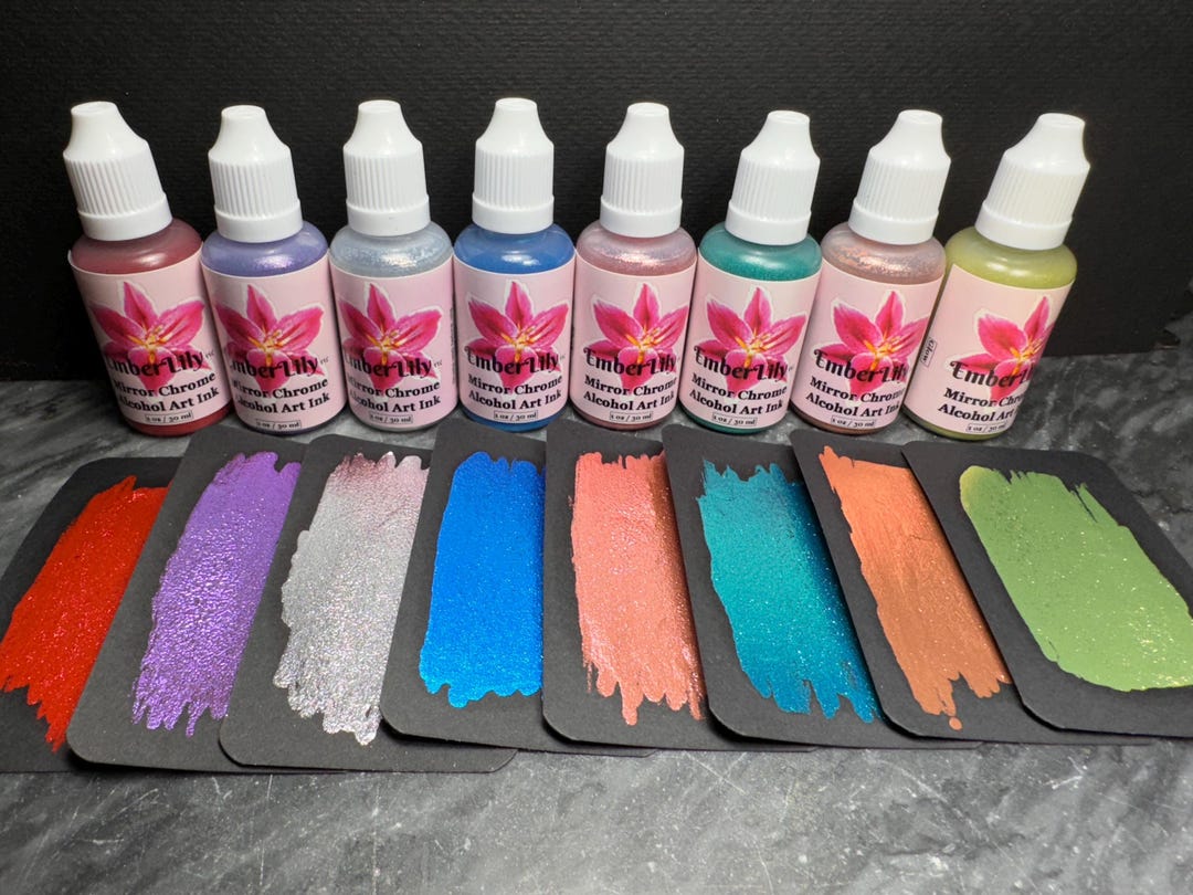 Holidaze ALCOHOL INKS Art Inks Mirror Chrome Shimmer Metallic Art Inks ...