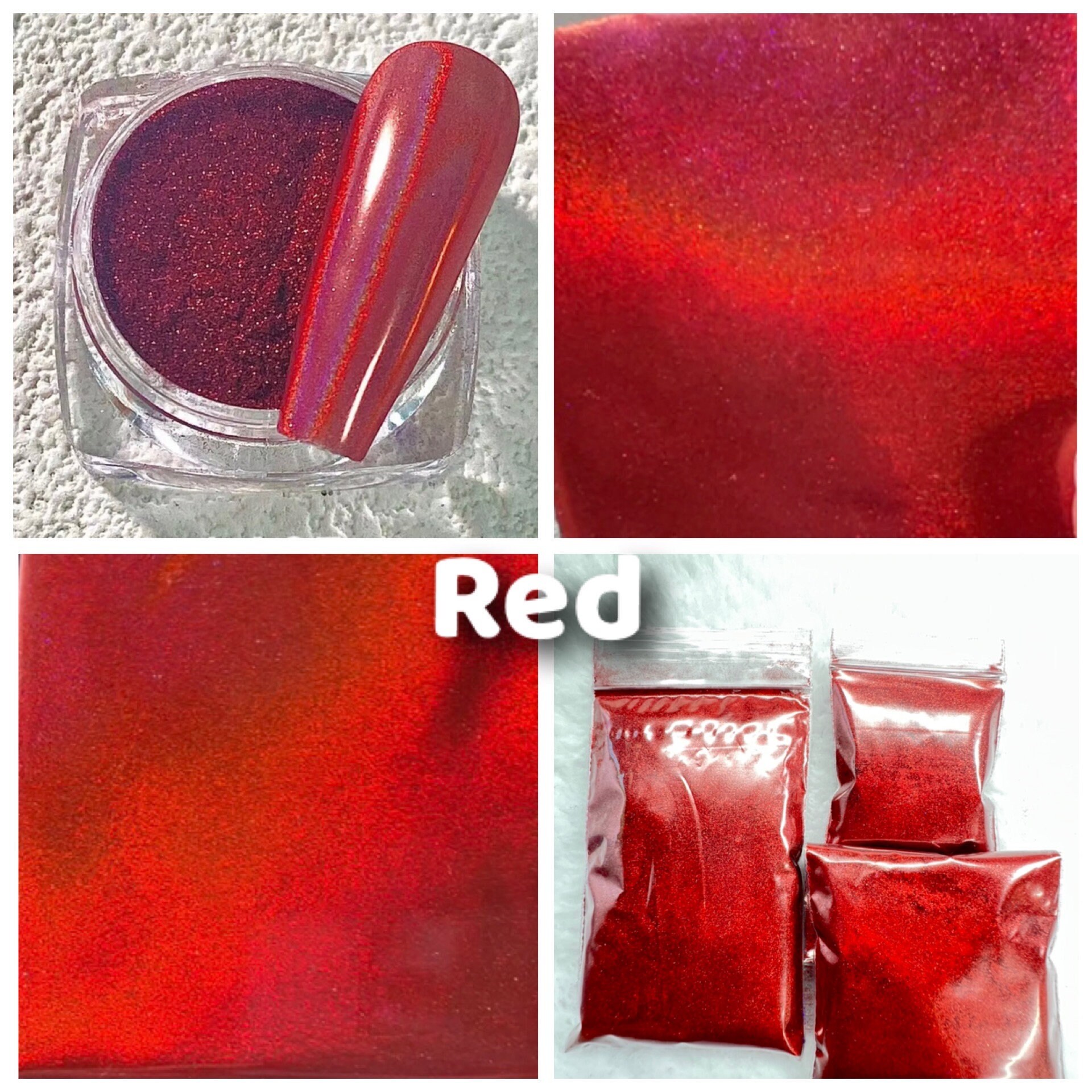 Crimson Red Holographic Watercolor Paint: Colorshifting Chrome Pigment ...