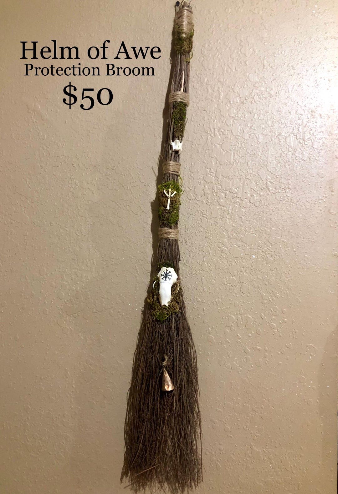 Helm of Awe Protection Broom Handmade Home Protection - Etsy