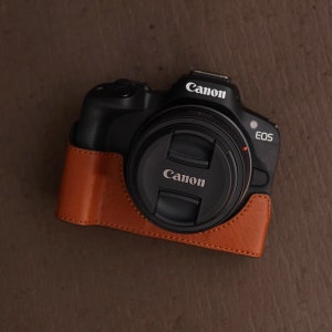 Canon EOS R50 R100 Handmade Half Case Genuine Italian Leather Insert ...