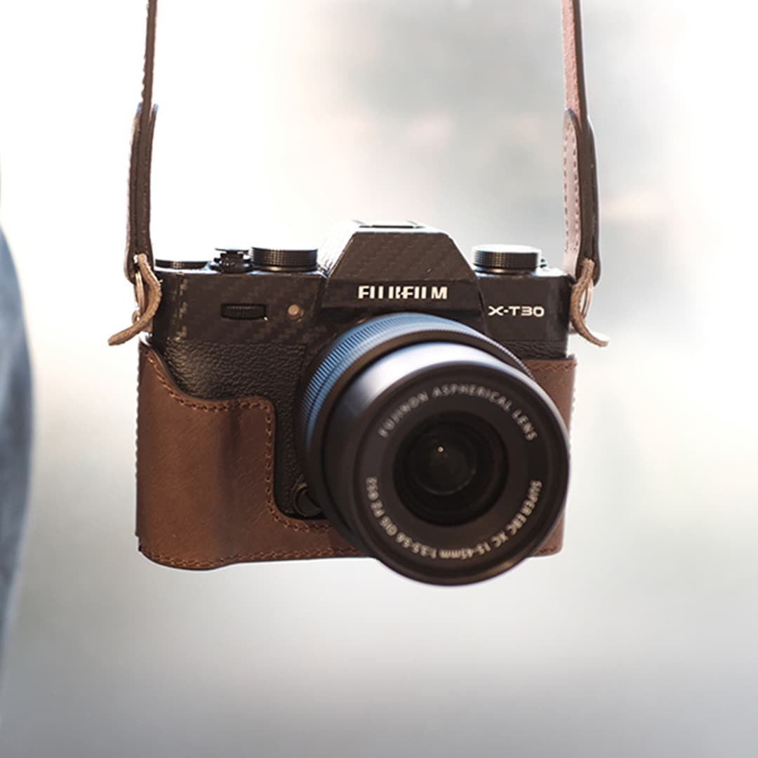 Fujifilm Fuji XT10 XT20 XT30 XT30II Handmade Half Case Cowhide Leather Insert Camera Bag ...