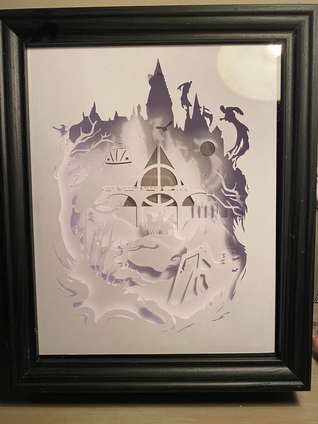 Lightbox boîte à lumière Harry Potter réalisées en découpe - Etsy France