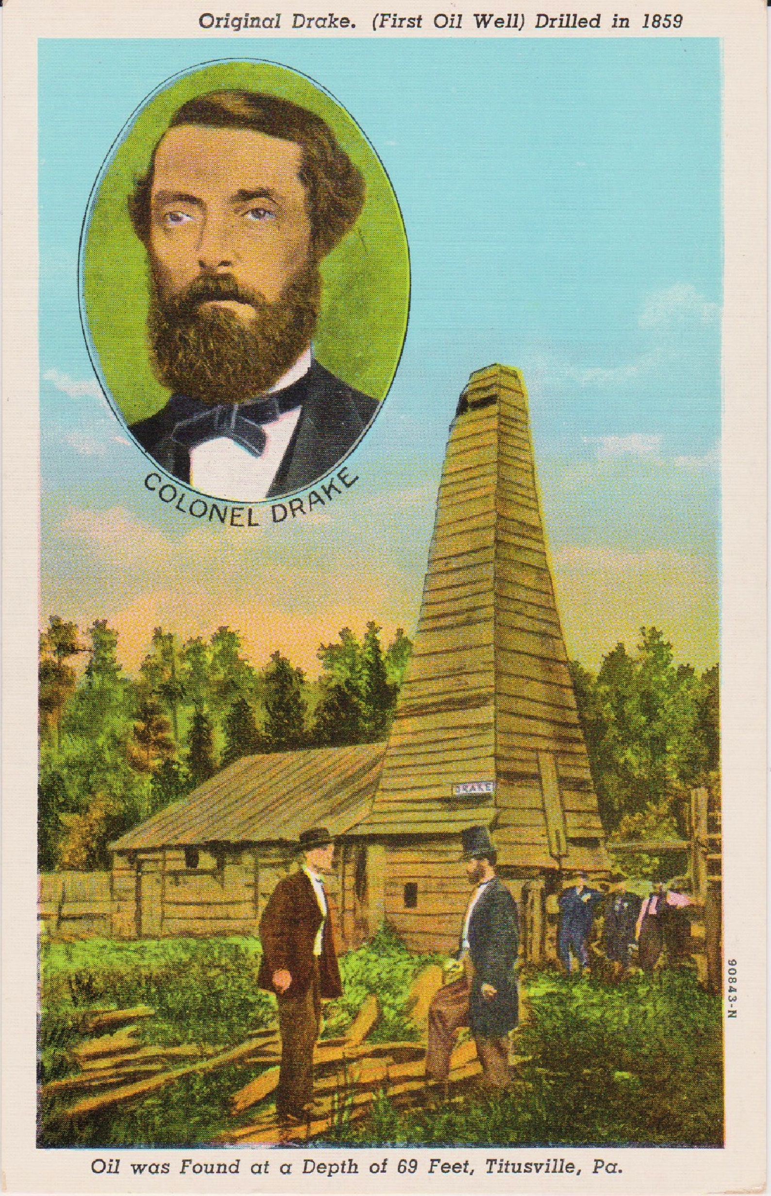 Antique Original Drake Oil Well Postcard Colonel Edwin Drake | Etsy