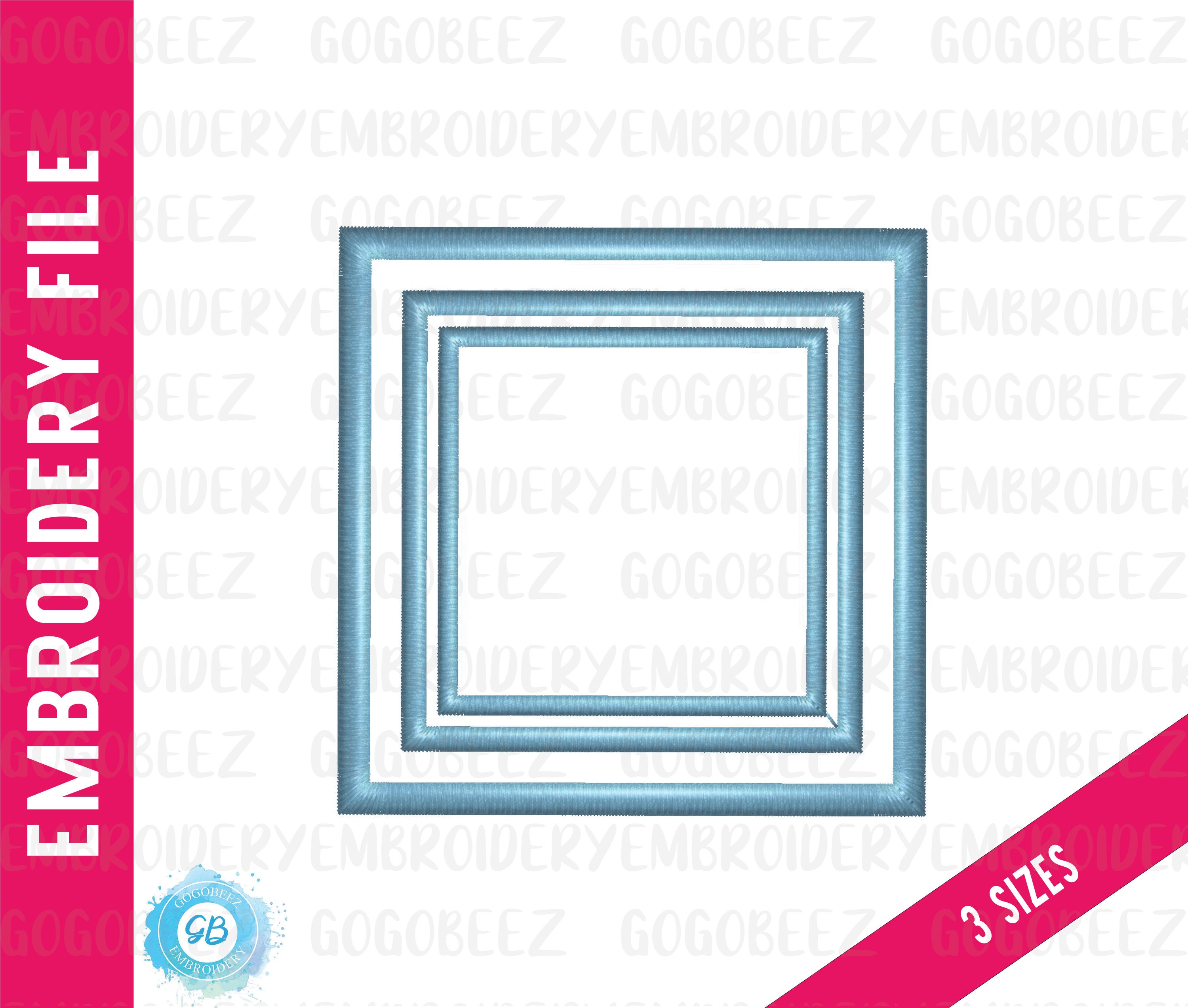 Square Monogram Frame Embroidery Monogram Embroidery Wedding - Etsy