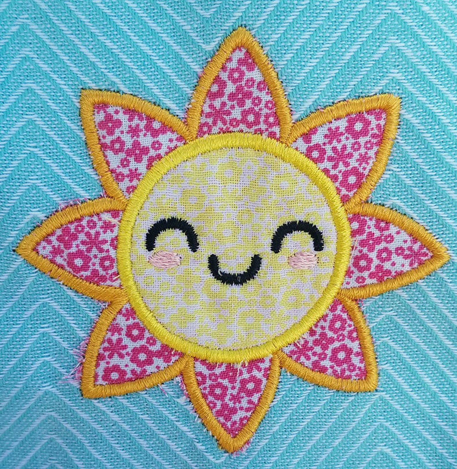 Sunshine Embroidery Design Sun Applique Summer Machine - Etsy