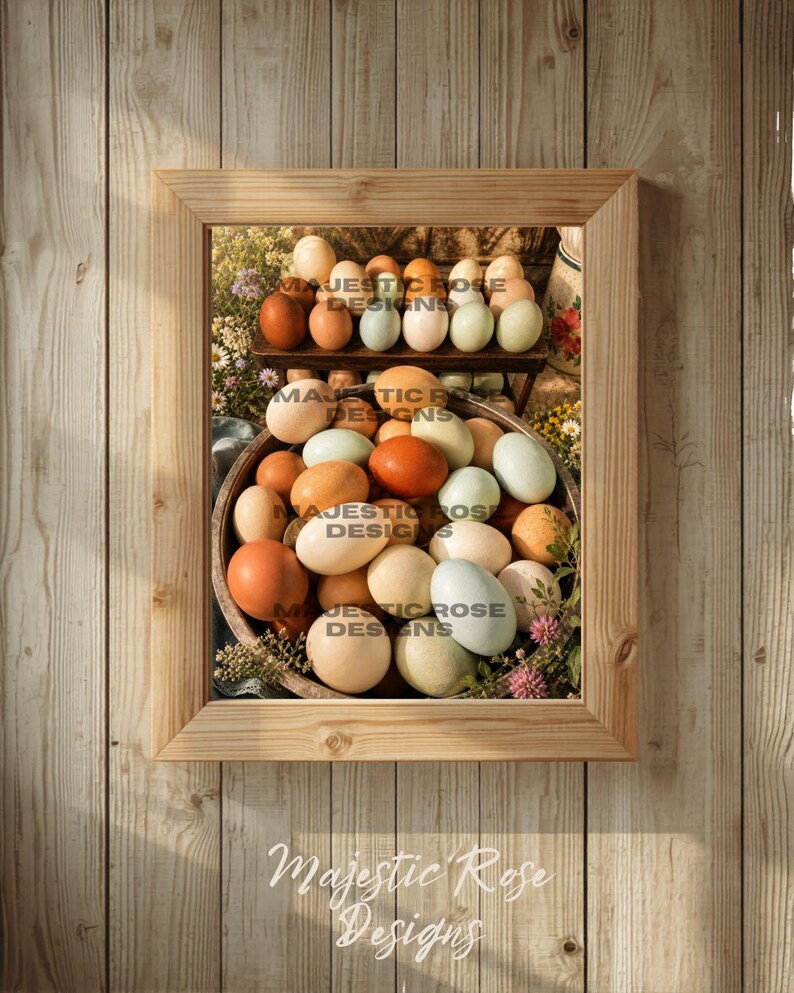 Rainbow Farm Fresh Eggs Printable Wall Art | Cottagecore Kitchen Decor ...