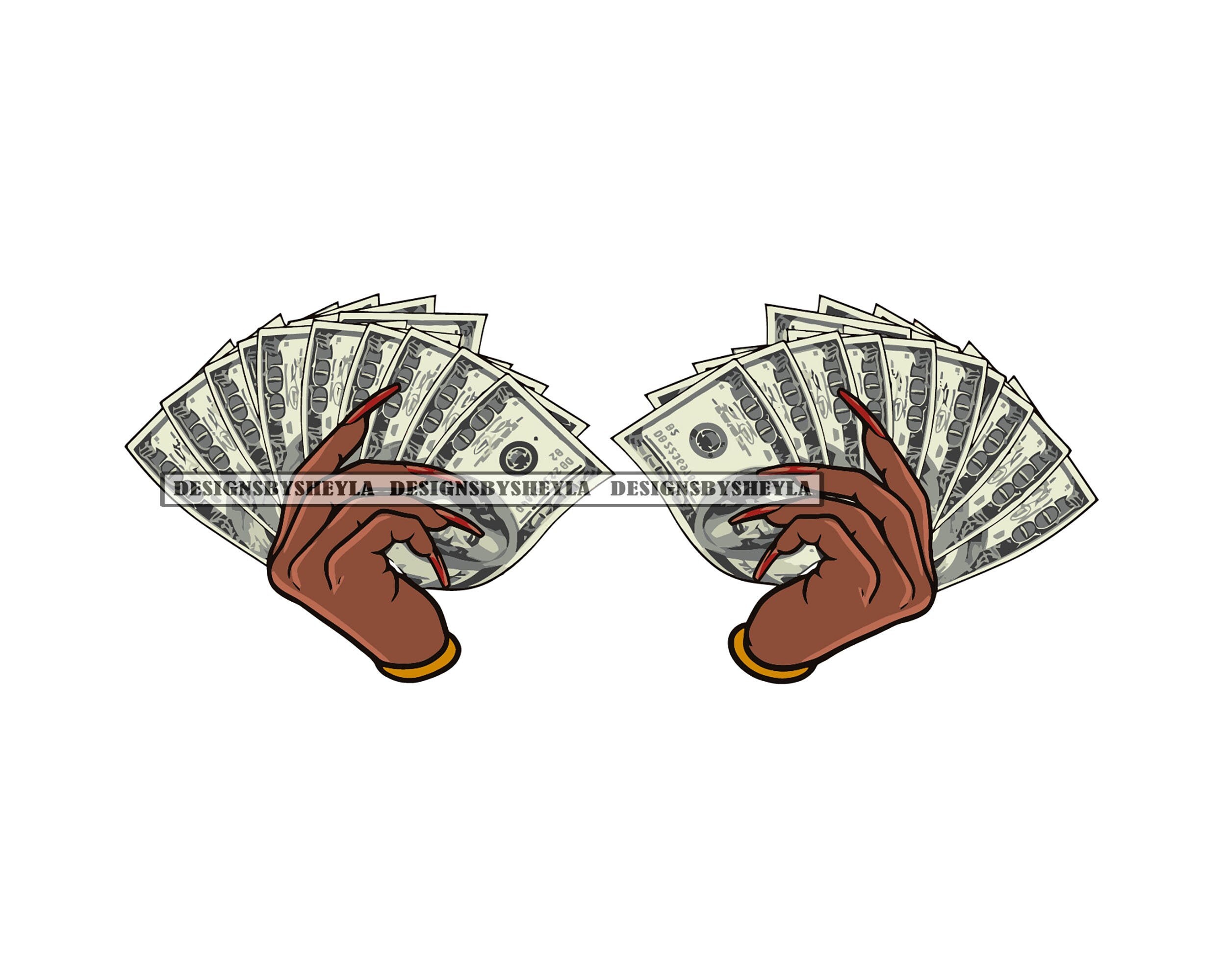 Black Girl Hands Holding Money