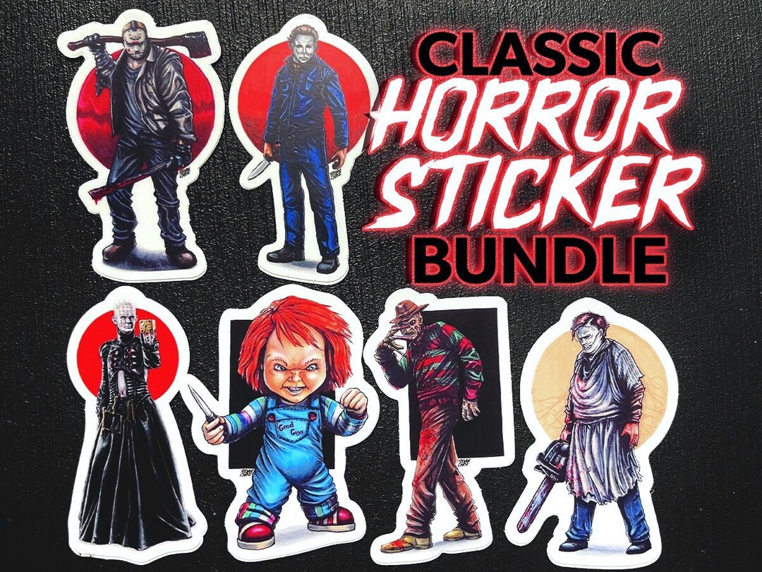 Classic Horror Characters Sticker Pack Chucky Pinhead - Etsy