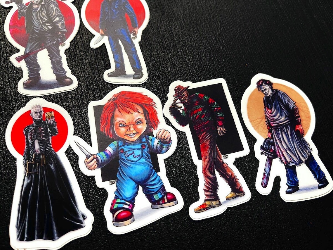 Classic Horror Characters Sticker Pack Chucky Pinhead - Etsy