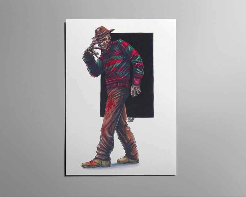 1984 A Nightmare on Elm Street | Freddy Krueger Horror Art Print Scary ...