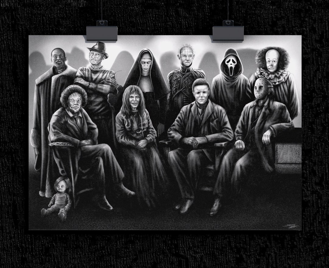 Horror Mafia Family Poster With Michael Myers, Freddy Krueger, Ghost ...
