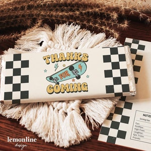 Skateboard Chocolate Bar Wrap, Candy Bar Wrap, Skate Candy Wrappers ...