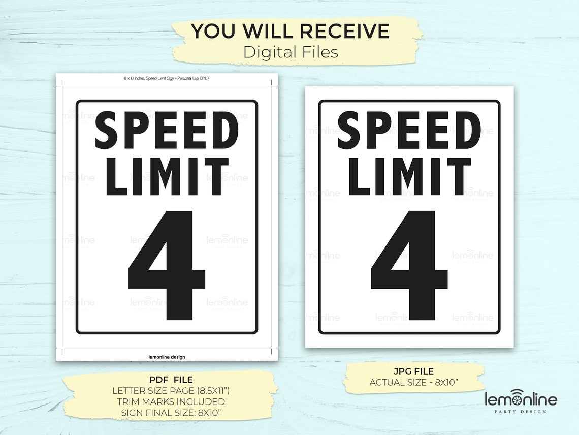 Speed Limit 4 Sign Refuel Here Sign Road Signs Birthday - Etsy Australia