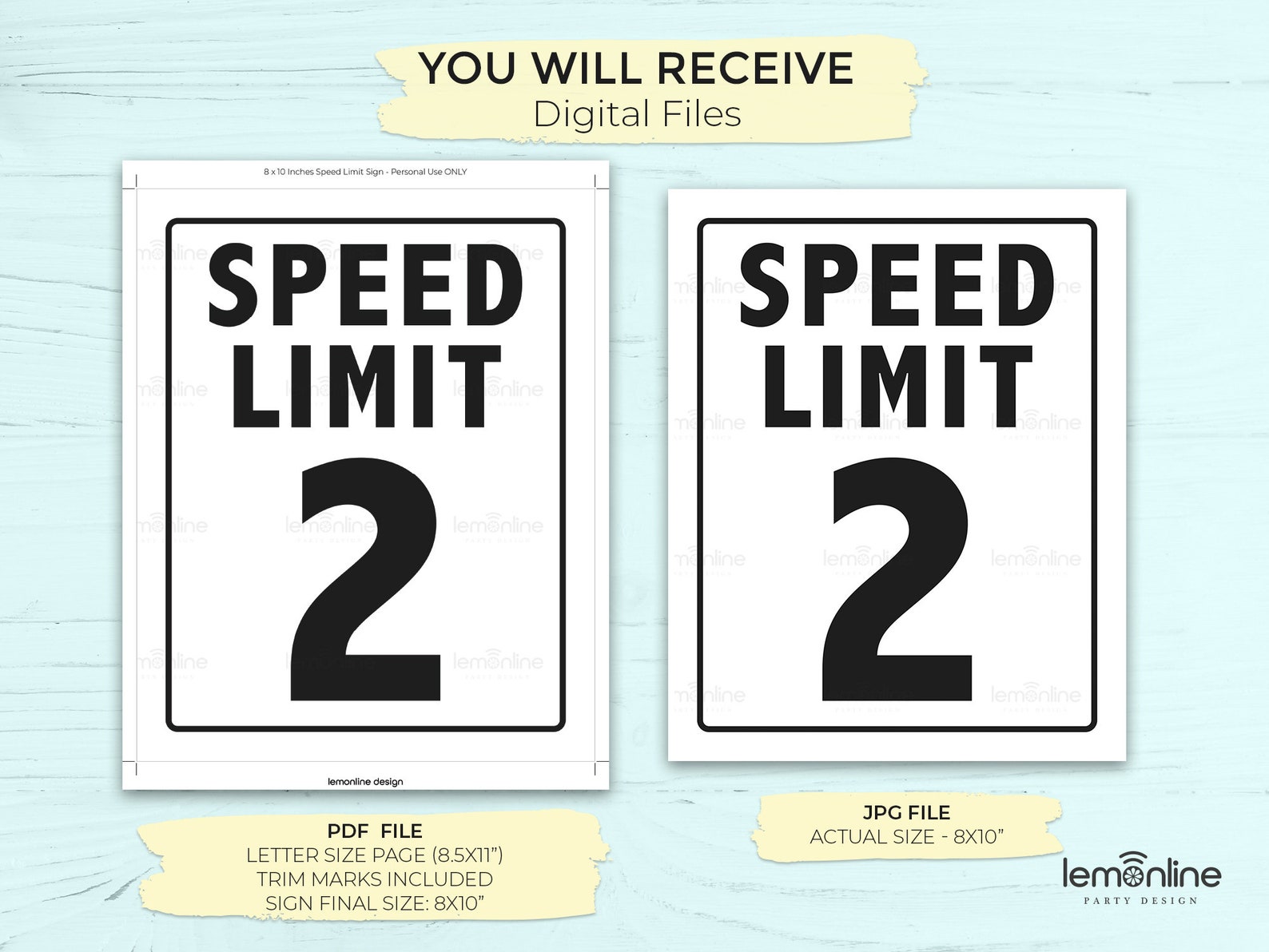 Speed Limit 2 Sign Refuel Here Sign Road Signs Birthday | Etsy