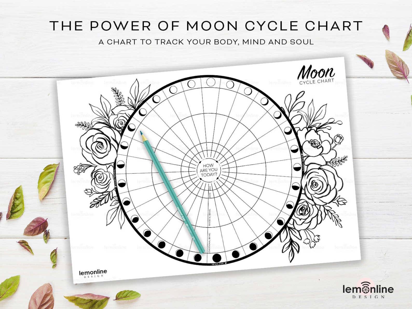 Moon Mandala Moon Cycle Chart Body Mind and Soul Tracker | Etsy