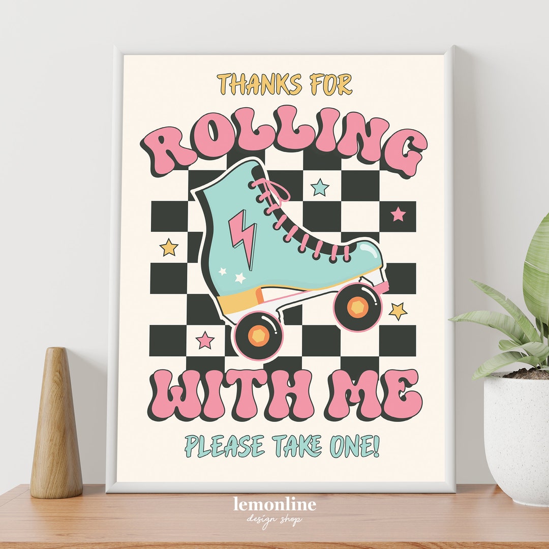 Roller Skating Birthday Favor Sign, Roller Skate Birthday Favor ...
