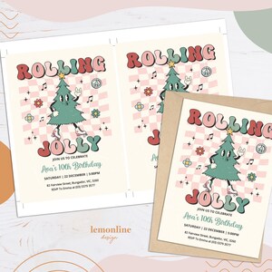 Rolling Jolly Invite, Lets Roll Invite, Roller Skate Christmas Birthday ...