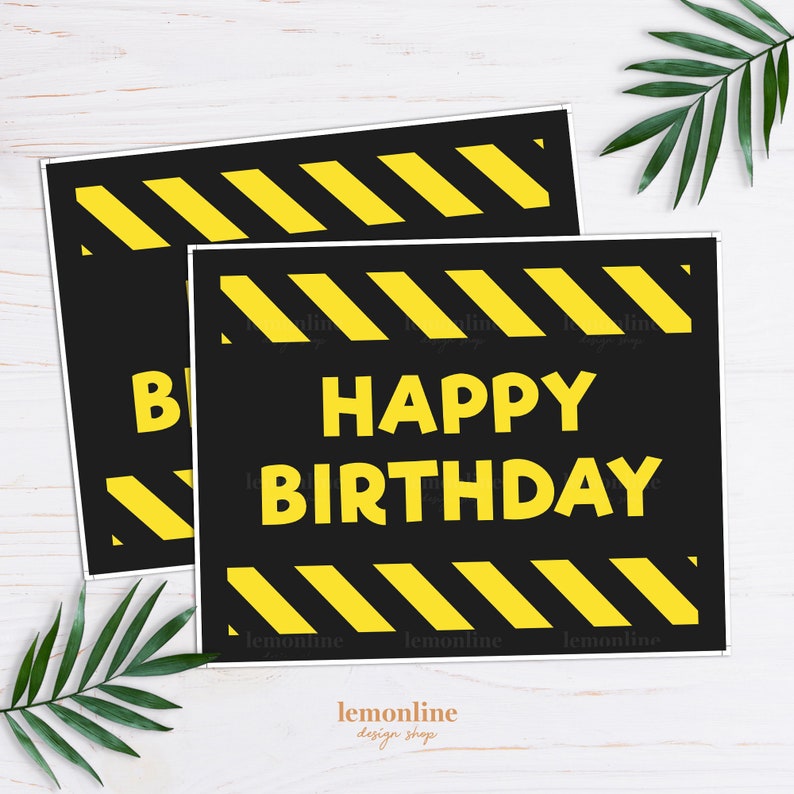 Happy Birthday Road Sign, Construction Party Sign, Road Signs Decor ...