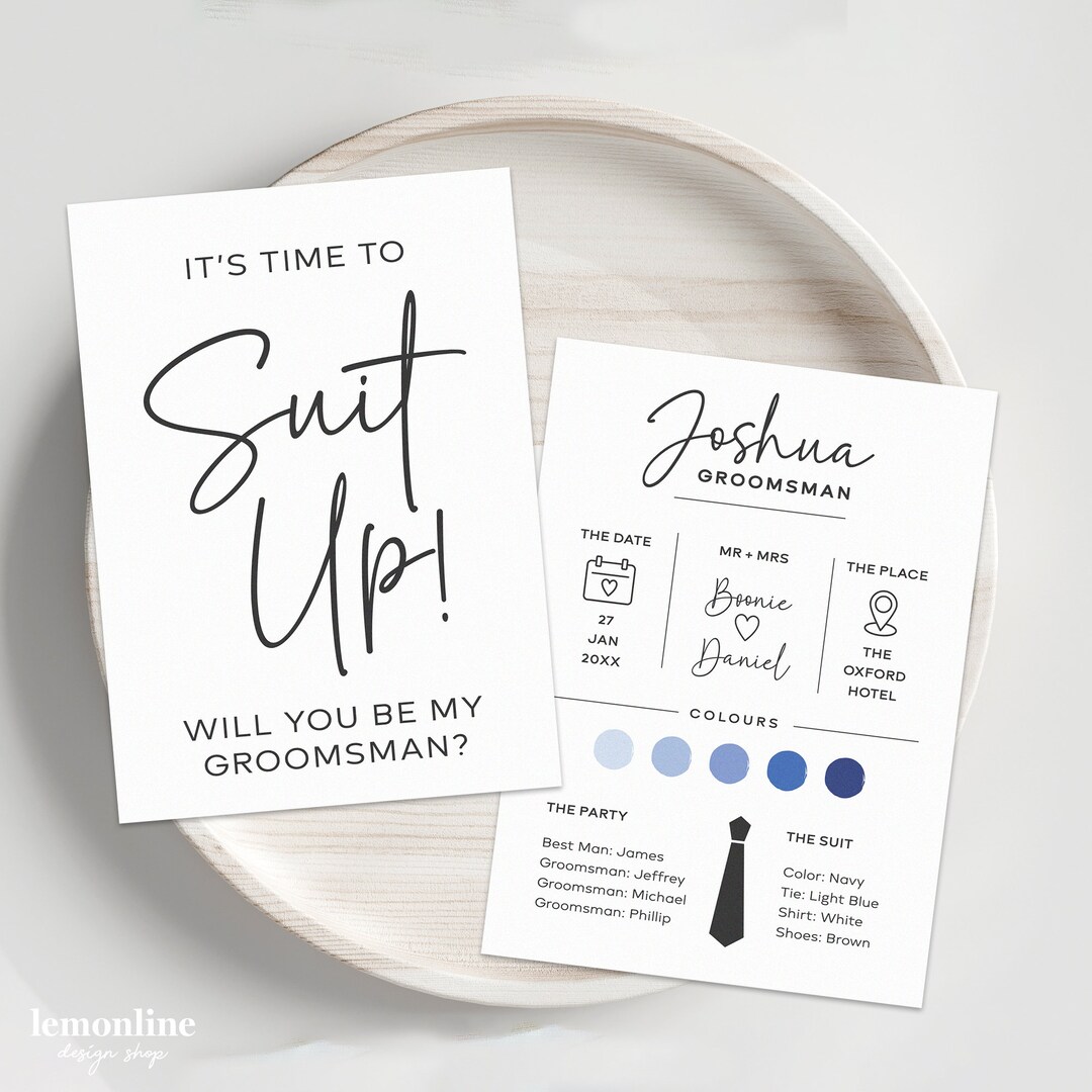 Groomsmen Proposal Card, Will You Be My Groomsman, Will You Be My Best ...