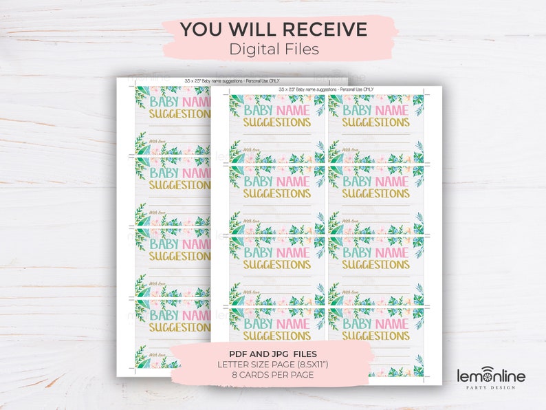 Name Suggestions Sign and Card Gender Reveal Ideas Baby Name - Etsy