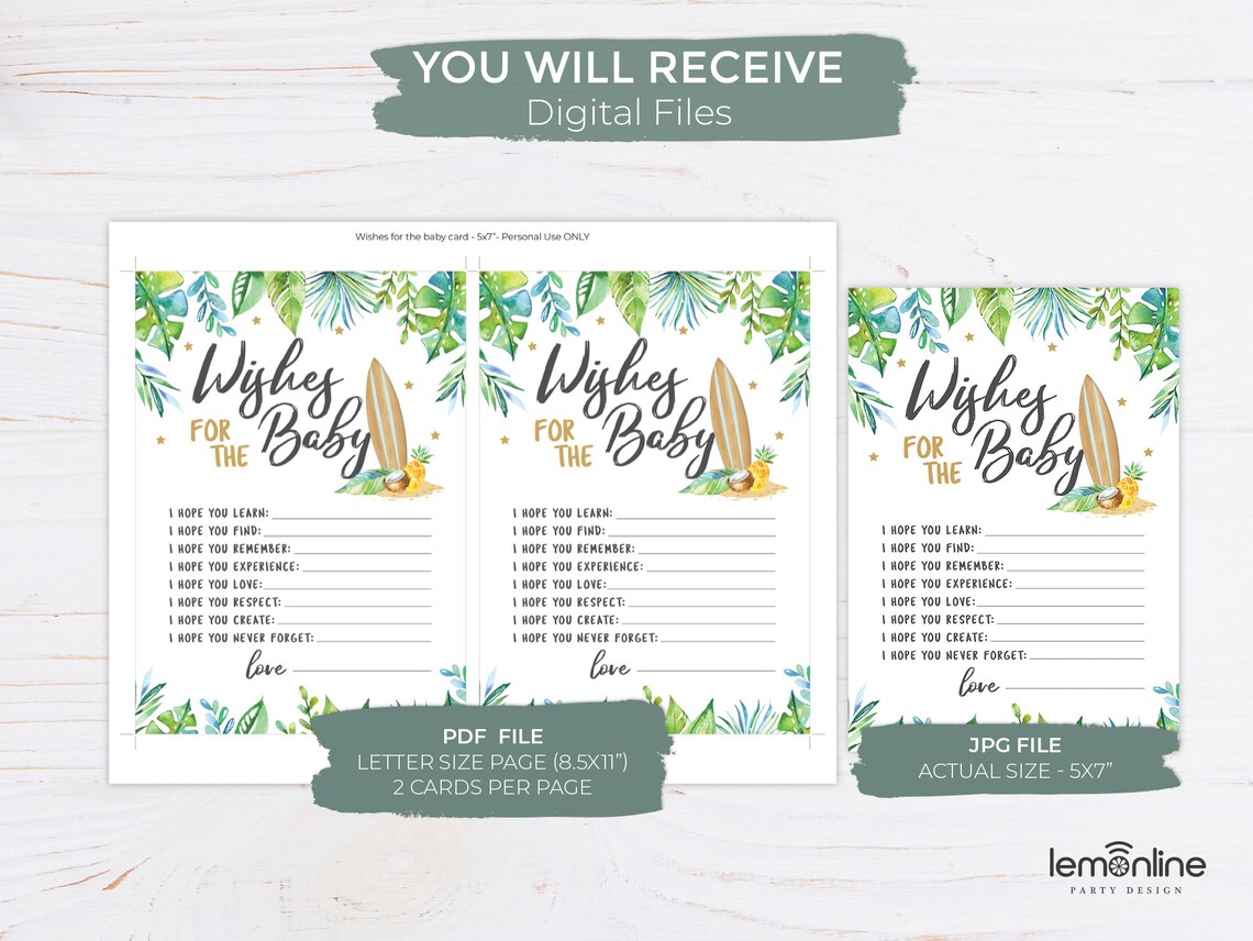 Wishes for the Baby Card & Sign Baby Shower Game Baby - Etsy