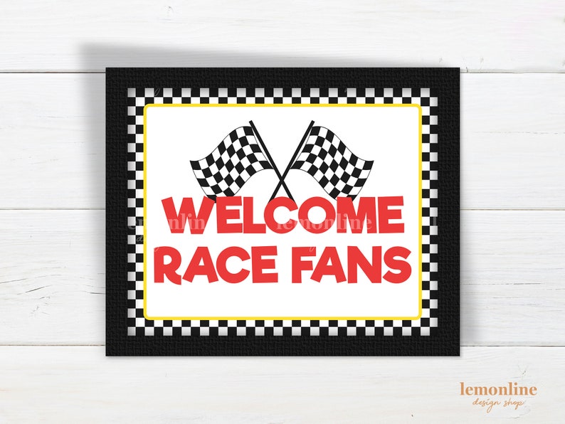 Welcome Race Fans Sign Race Car Party Decoration Printable - Etsy